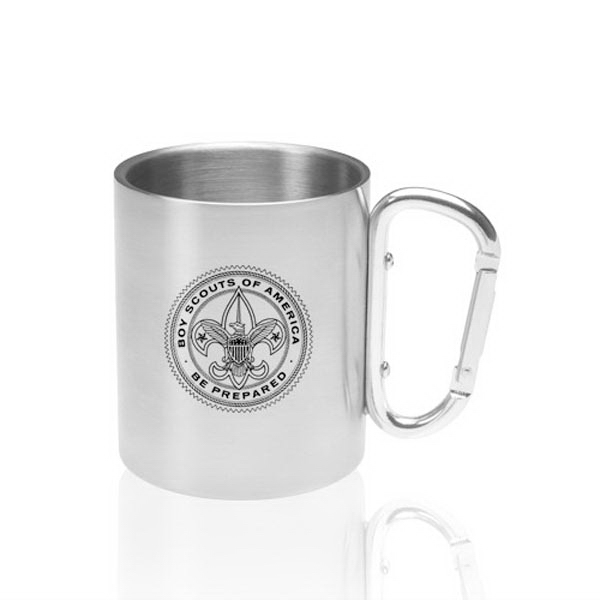10 oz. Carabiner Handle Stainless Steel Mug | EverythingBranded USA