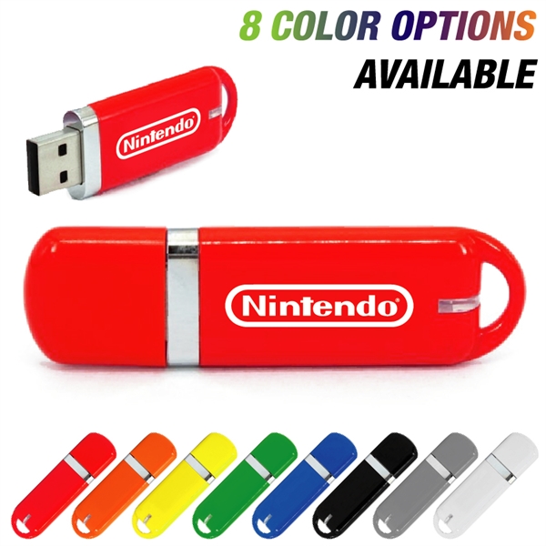 Glacier - Slim plastic standard USB flash drive with cap ...