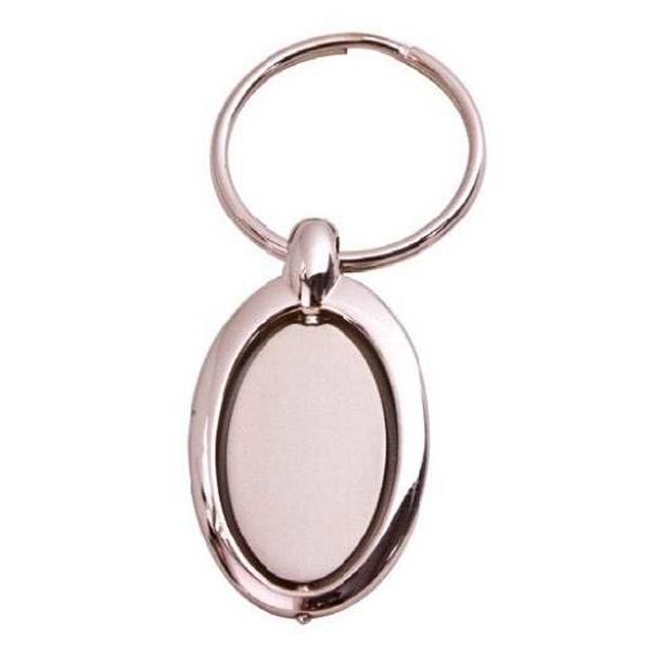 Zinc Keychain- Oval w/ Swivel Center | EverythingBranded USA
