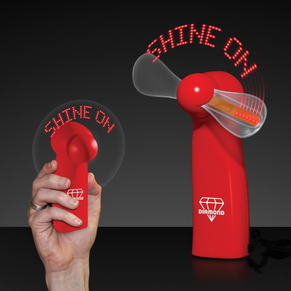 Pre-Programmed Red Message Fans with Red LEDs | EverythingBranded USA