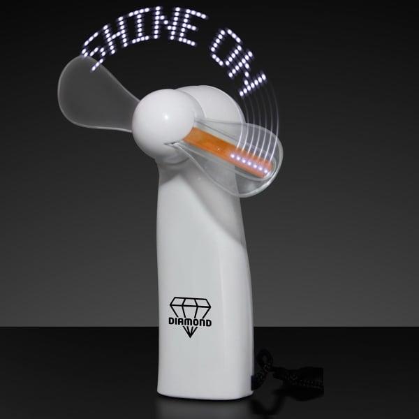 Pre-Programmed White Message Fans with White LEDs | EverythingBranded USA