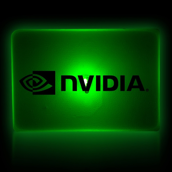 Green Rectangle Shape Flashing LED Light Up Glow Button ...