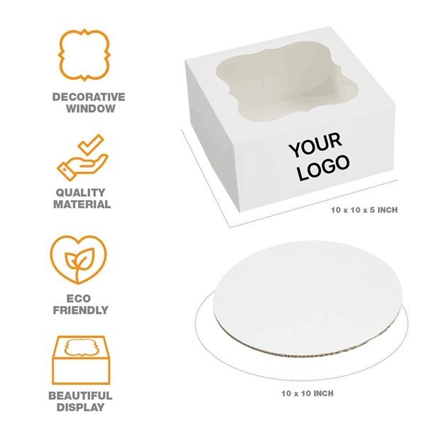 10 Inch Cake Box with Window | EverythingBranded USA