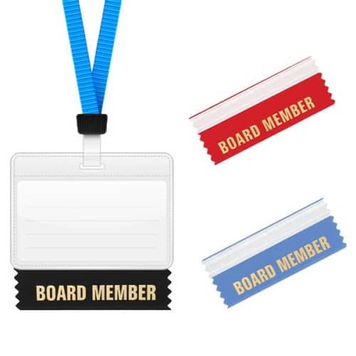 Board Member Ribbon 4"L x 1.625"W Badge Ribbons | EverythingBranded USA