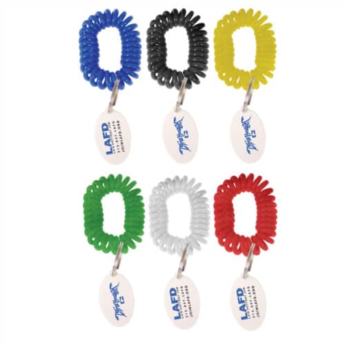 Bracelet Wrist Coil w/Tag Keyring | EverythingBranded USA