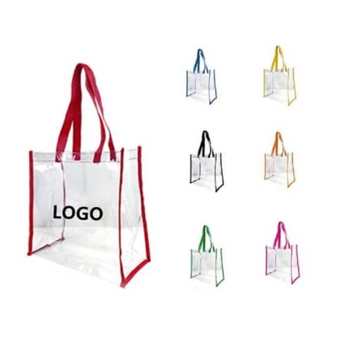 PVC Transparent Clear Tote Shopping Bag | EverythingBranded USA