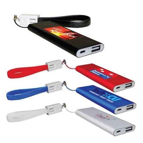 Flat Power Bank With Cable, Full Color Digital | EverythingBranded USA