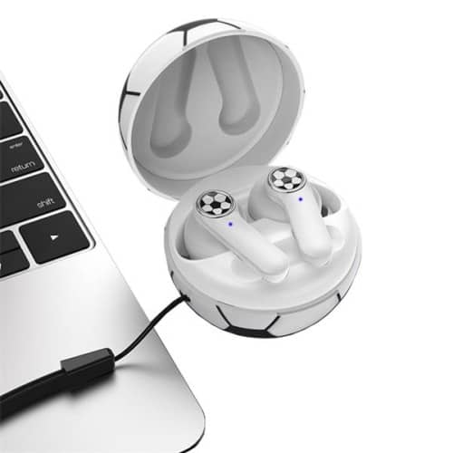 Soccer Style Wireless Earbuds & Charging Case Earphones ...