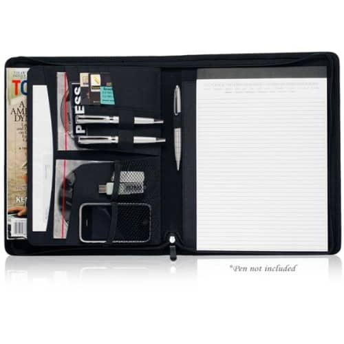 Personalized Textured Accent Zippered Portfolios | EverythingBranded USA