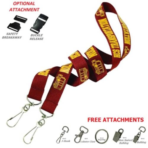 5/8" Custom Open Ended Polyester Lanyard w/ Badge Holder ...