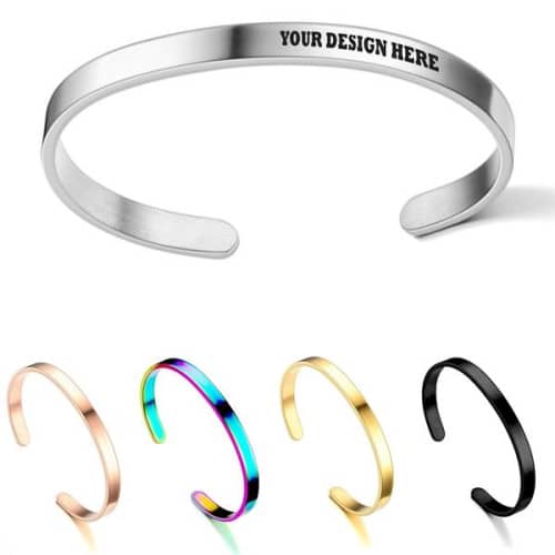 Stainless Steel Carved Couple Chain Open Bracelet Wrist ...