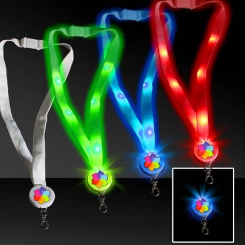 32" Light Up Glow LED Flat Lanyard | EverythingBranded USA
