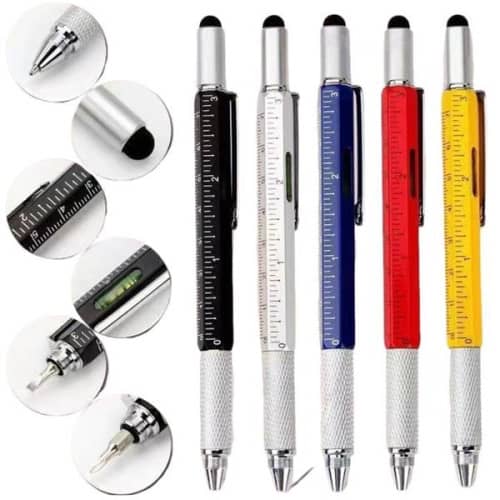 6 in 1 Multitool Pen with Ruler Level Gauge Screwdriver ...
