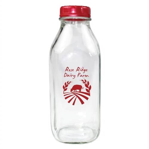 1 Quart Glass Milk Bottle With Lid | EverythingBranded USA