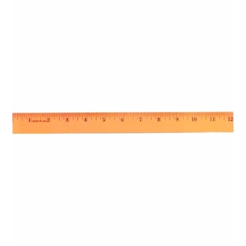 12" Fluorescent Wood Ruler - English Scale | EverythingBranded USA