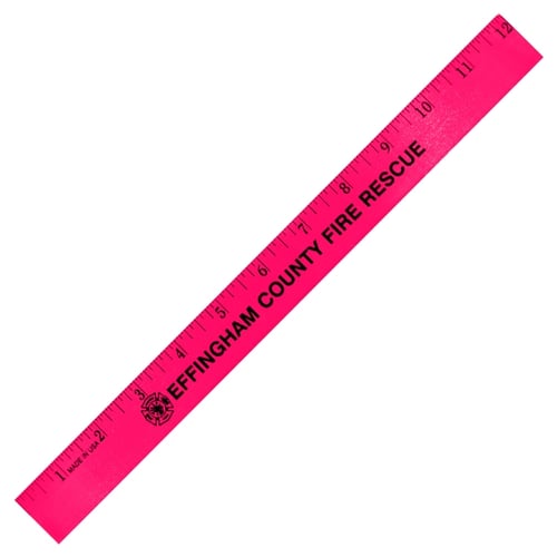 12" Fluorescent Wood Ruler - English Scale | EverythingBranded USA