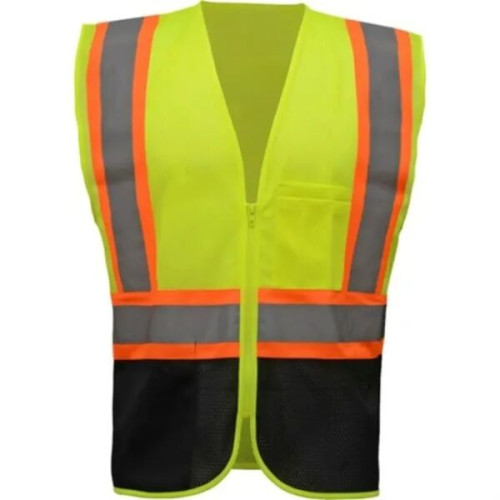 Hi Viz Class 2 Reflective Tape Safety Zipper Vest w/ Pocket ...