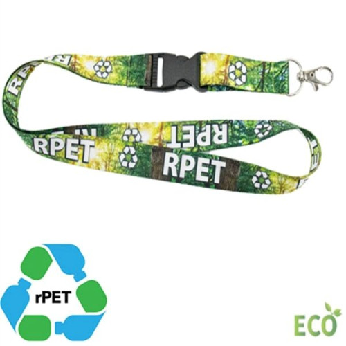 rPET Dye-Sublimated Eco-friendly Lanyard w/ Buckle Release ...