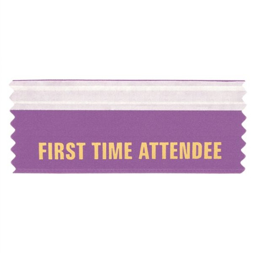First Time Attendee 4"L x 1.625"W Badge Ribbons | EverythingBranded USA