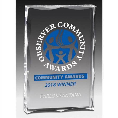 1" Thick Scalloped Acrylic Paperweight Award | EverythingBranded USA